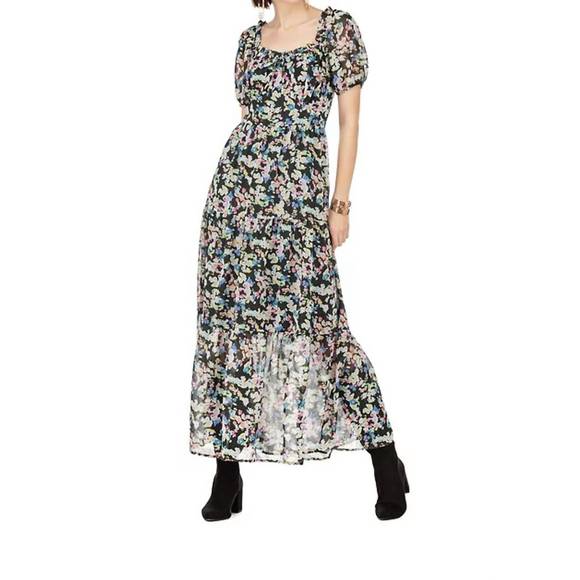 Joy Joy | Dresses | New Joy Joy Tiered Maxi Dress In Midnight Floral ...